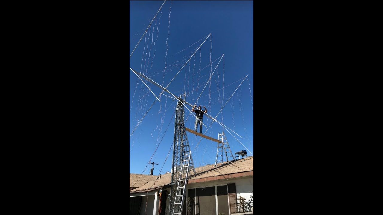 4 Element Cubical QUAD "Live" 20 meters from Las Vegas! #k5da #hamradio ...