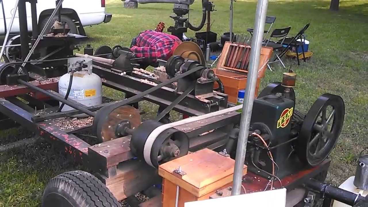 Junk hit miss lathe saw drill grinder - YouTube