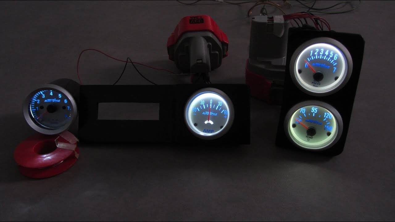 Car Oil Pressure / Temperature Gauge LED Light - YouTube