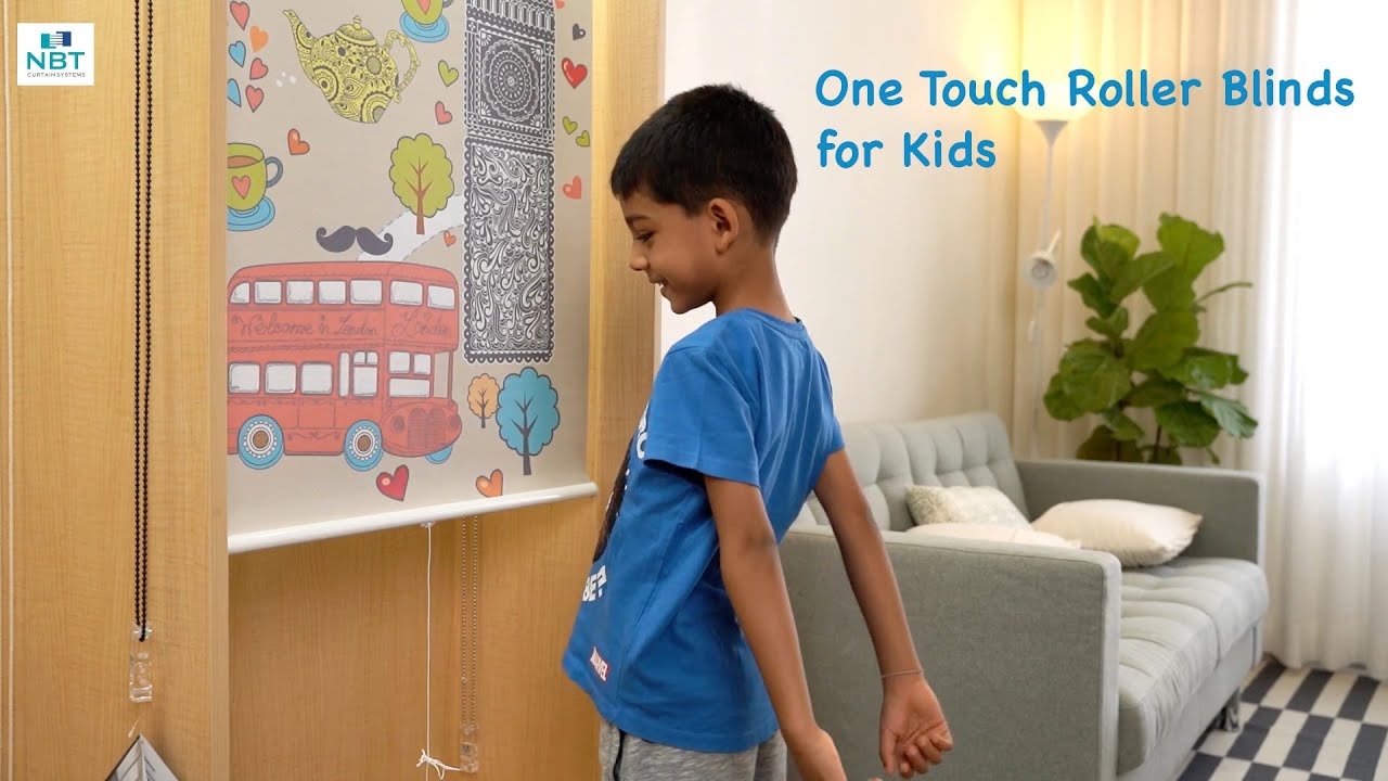 One Touch Roller Blinds for Kids | NBT Curtain Systems - YouTube