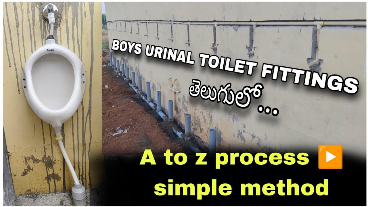 boys urinal toilet fittings తెలుగు లో...| 19 toilets full process A to ...