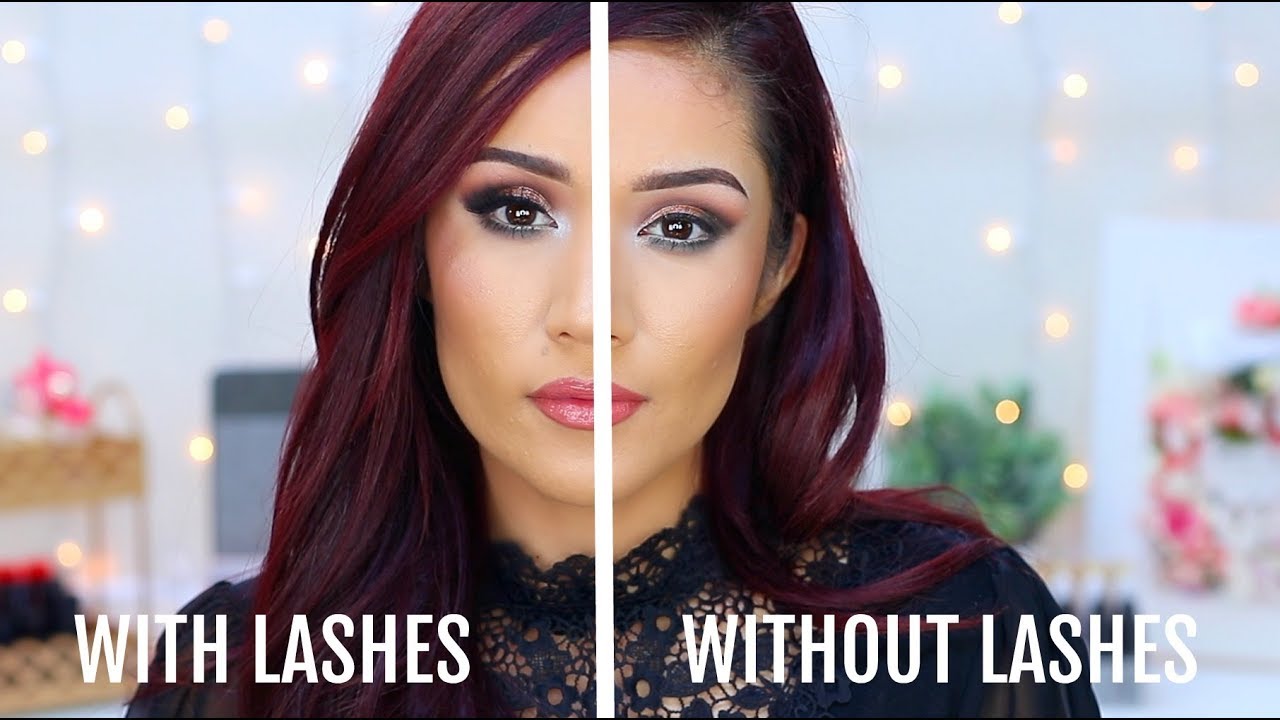 Makeup Tutorial With AND Without Lashes - YouTube