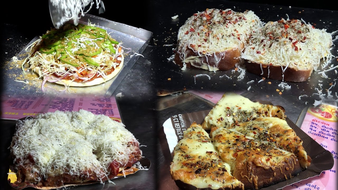 Most Cheesiest Pizza And Garlic Bread A Our Rajkot | RAJKOT STREET FOOD ...