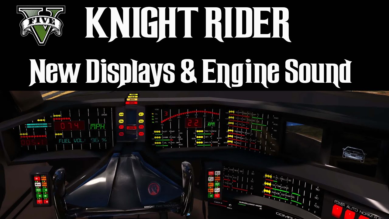 Knight Rider Mod GTA 5 - New Displays & new Engine Sound - YouTube