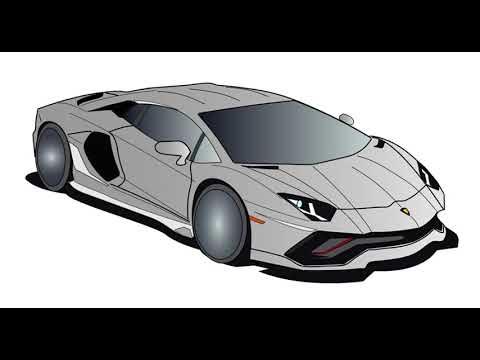 How to draw LAMBORGHINI AVENTADOR GT EVO, drawing Lambo step by step ...