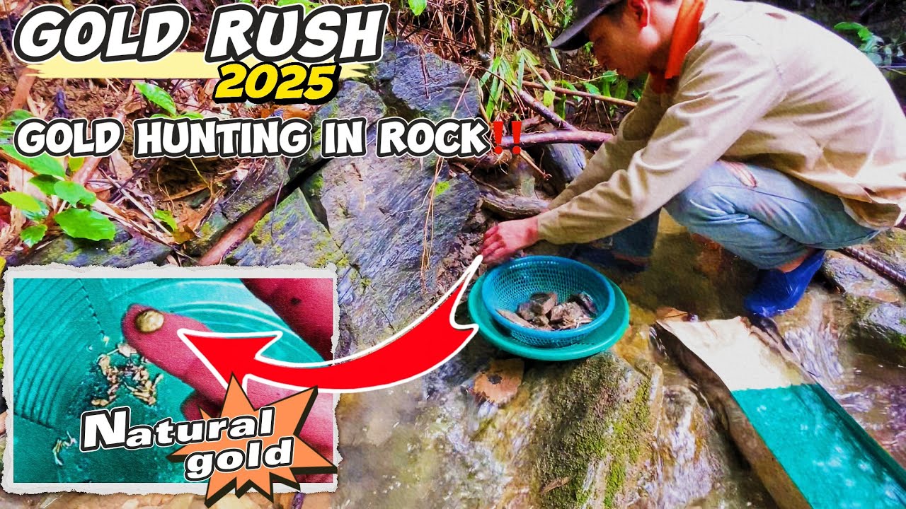 Gold hunting in a creek and finding gold in a cursed rock - YouTube