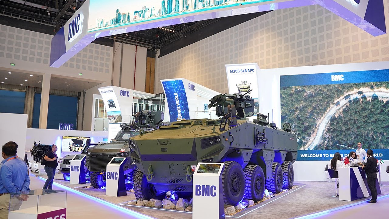 BMC showcases military vehicles and engines at IDEX 2023 - YouTube