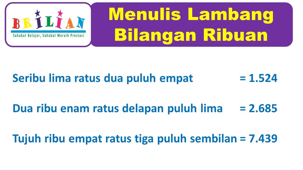Cara Menulis Lambang Bilangan Ribuan - YouTube