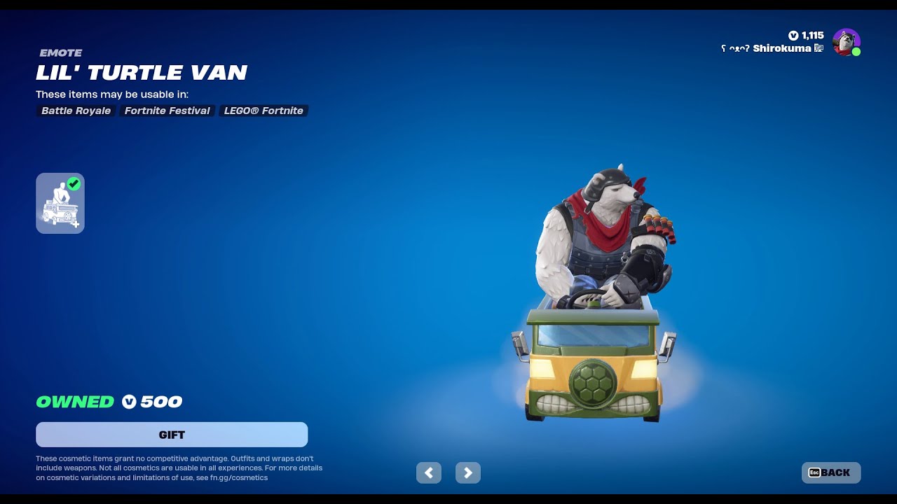 New TMNT Lil' Turtle Van Emote - Fortnite Emotes (Feb. 23, 2024) - YouTube