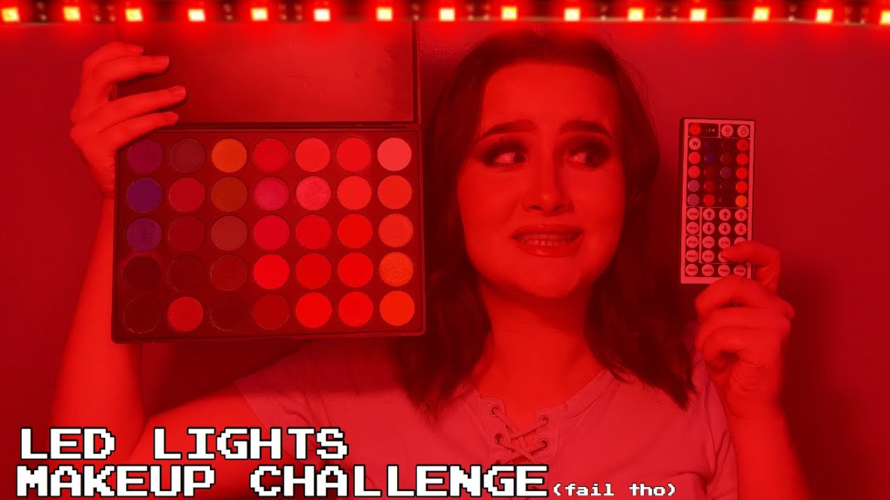 LED LIGHTS MAKEUP CHALLENGE (fail) - YouTube