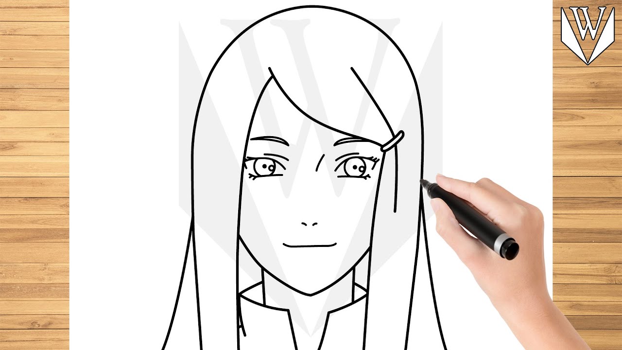 How to draw Kushina Uzumaki Naruto Step by step Tutorial | Free ...