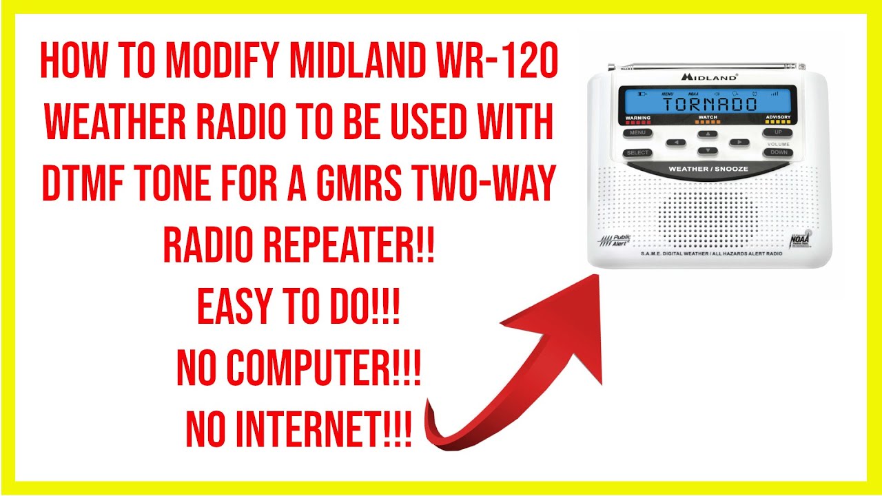 🔺 how to modify Midland WR-120 weather radio to be used with DTMF tone ...
