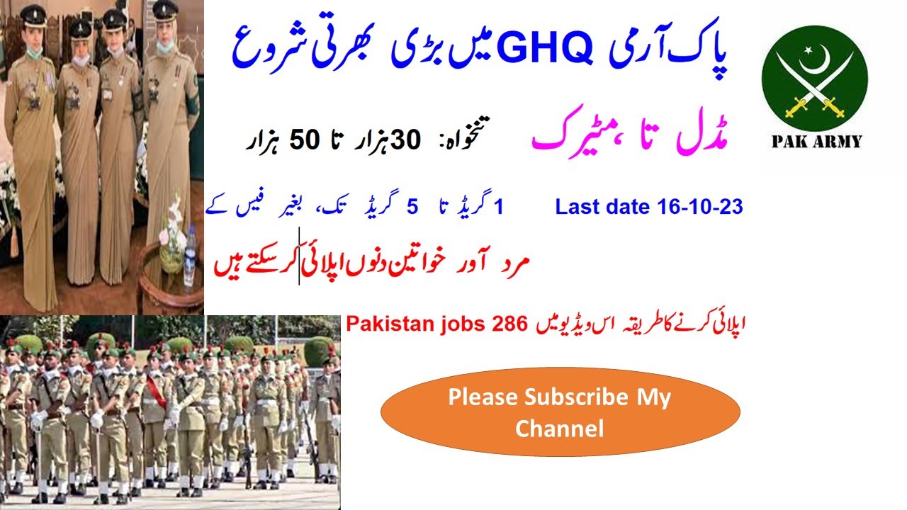 GHQ jobs online Application -How to Apply for GHQ Jobs2023-Pakistan ...