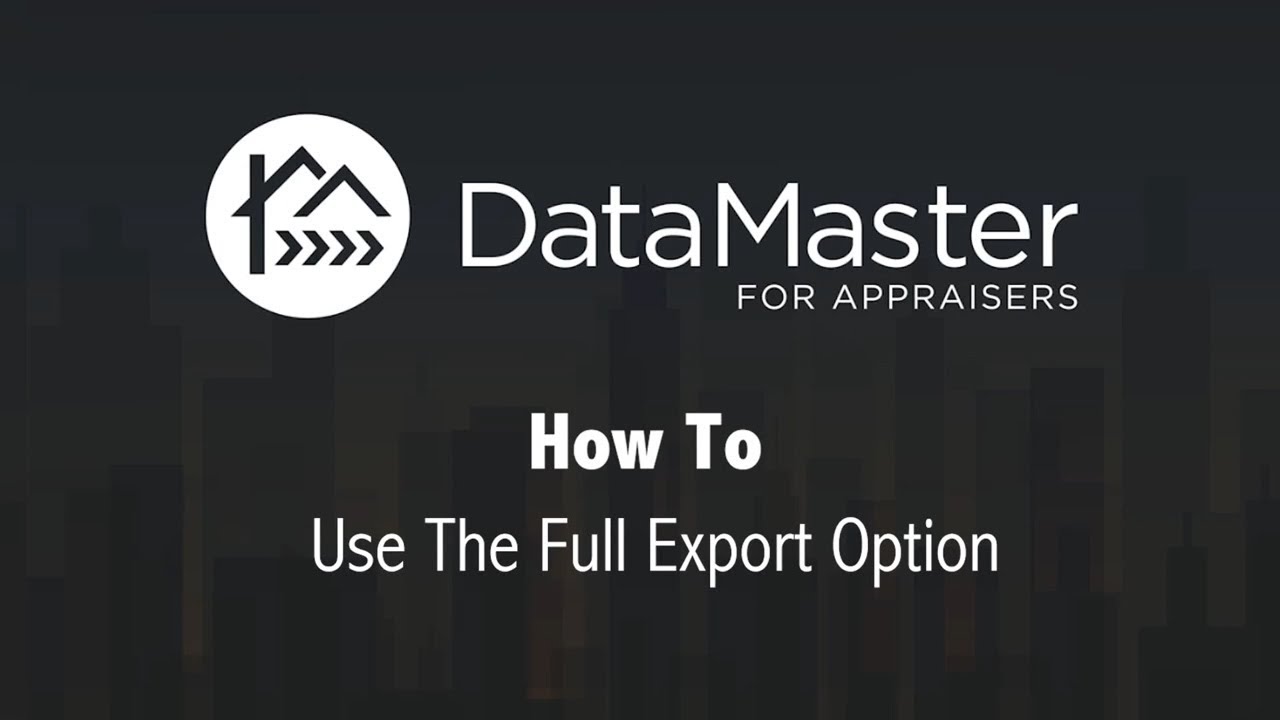 How To: Use the Full Export Option - YouTube