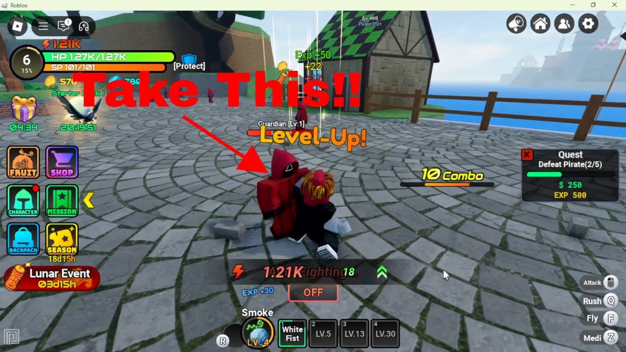 Fighting Squid Game!! (Roblox: Fruit Reborn) - YouTube