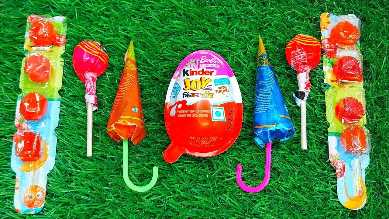 Satisfying video 🔥 Unboxing Rainbow Kinder Joy jelly candy |asmr eating ...