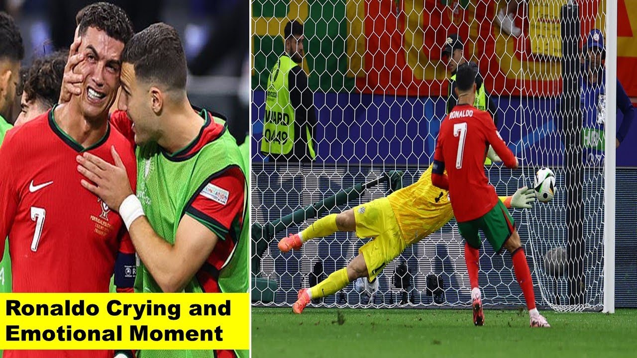 Ronaldo crying after missing penalty, Portugal vs Slovenia penalty ...