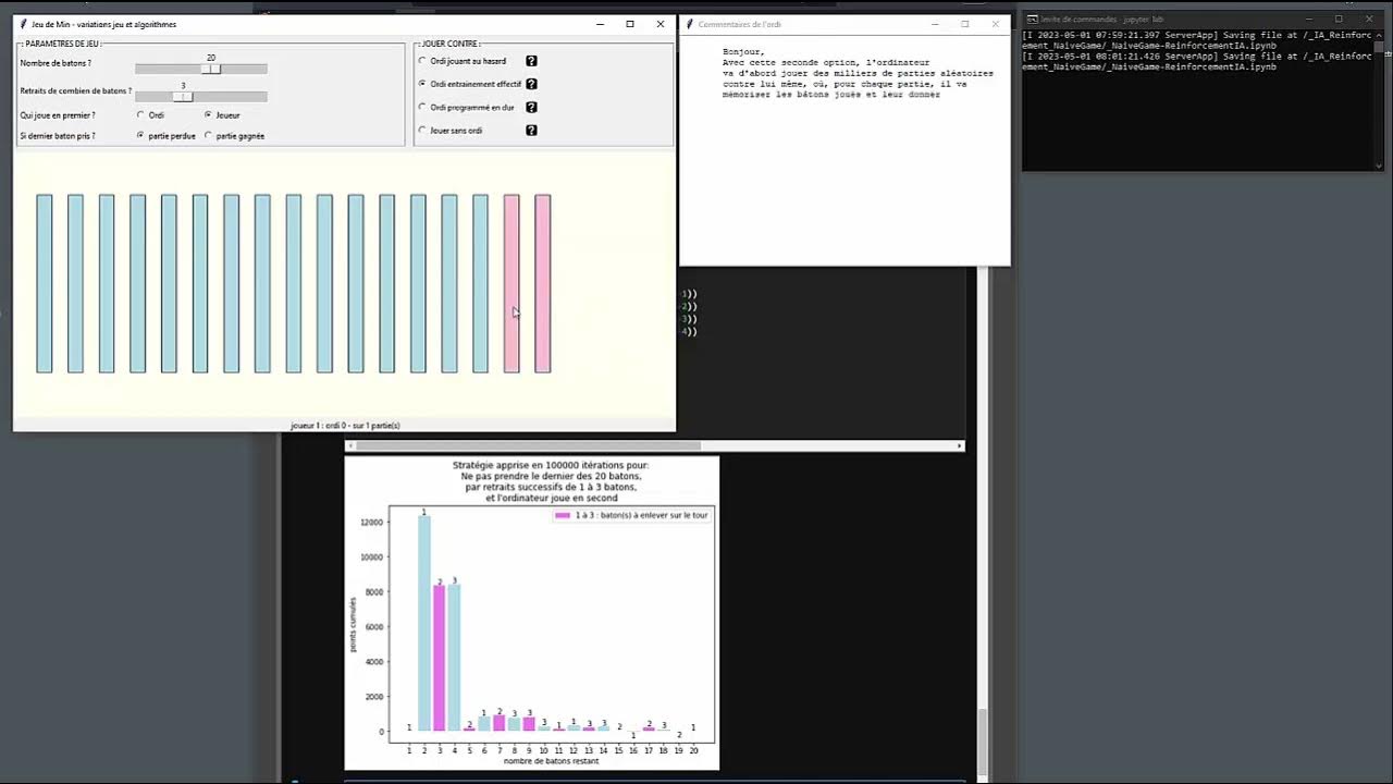 AI game - Reinforcement Learning - Parametrable Nim Game - YouTube