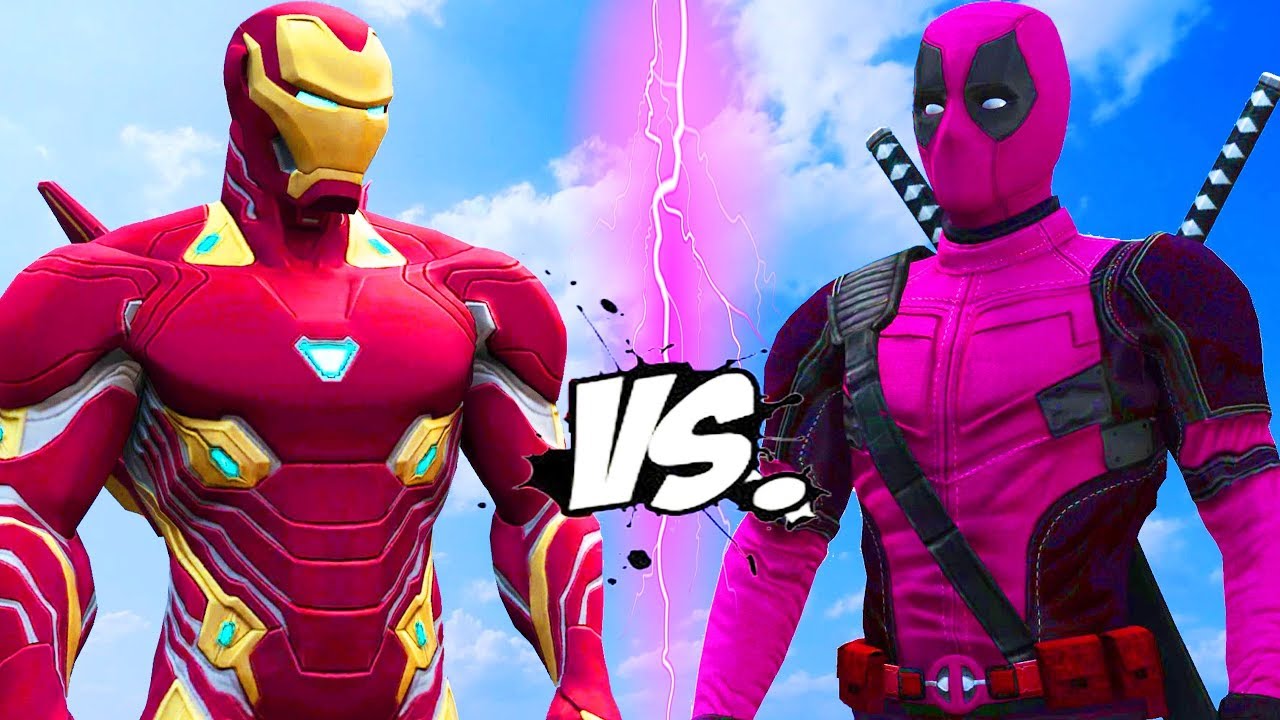 IRON MAN VS DEADPOOL PINK (CANCER SUIT) - EPIC BATTLE - YouTube