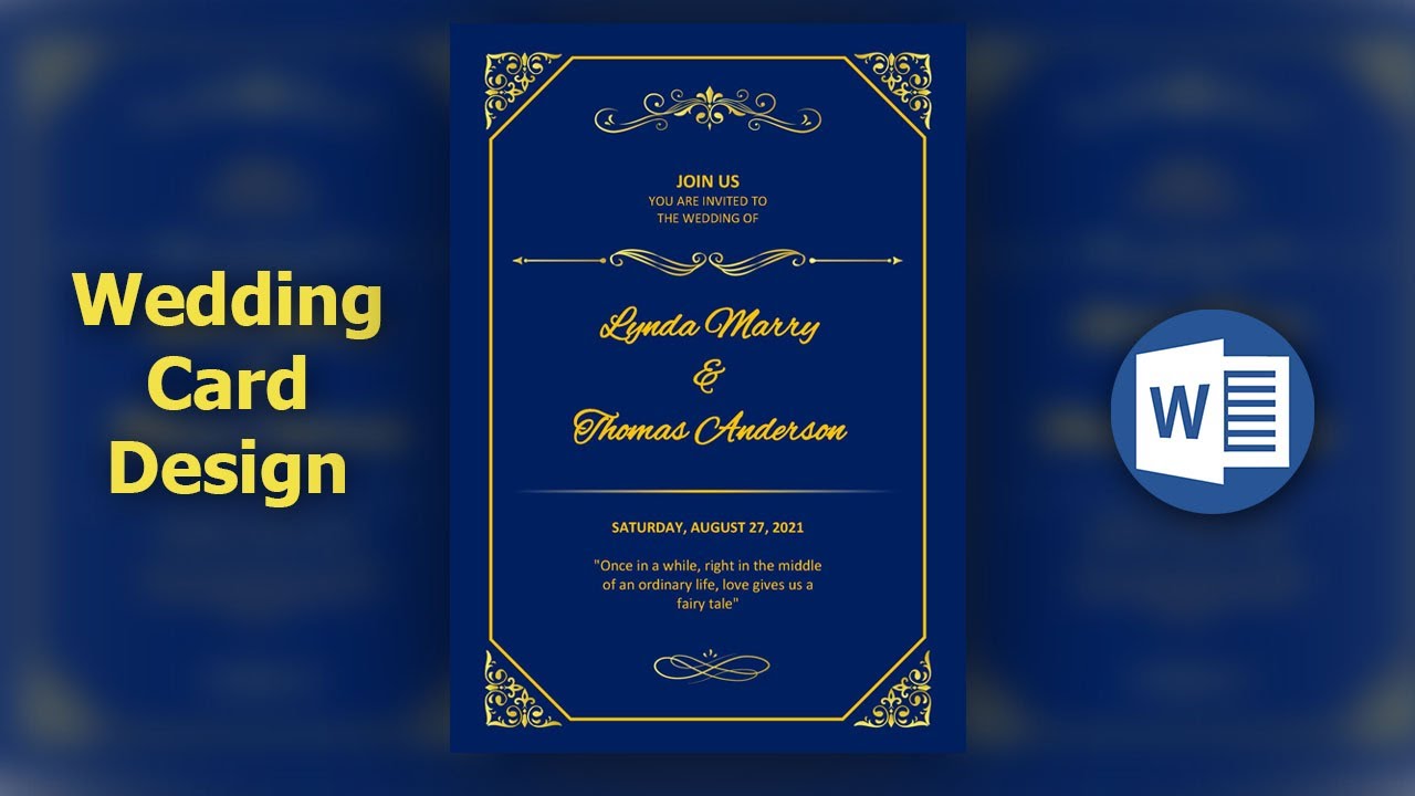 How to make Creative Wedding Invite Card Using Microsoft Word - YouTube
