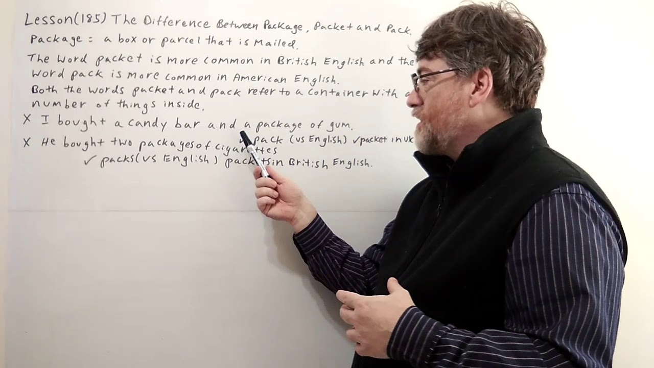 Tutor Nick P Lesson 185 The Differece Between Package , Packet and Pack ...