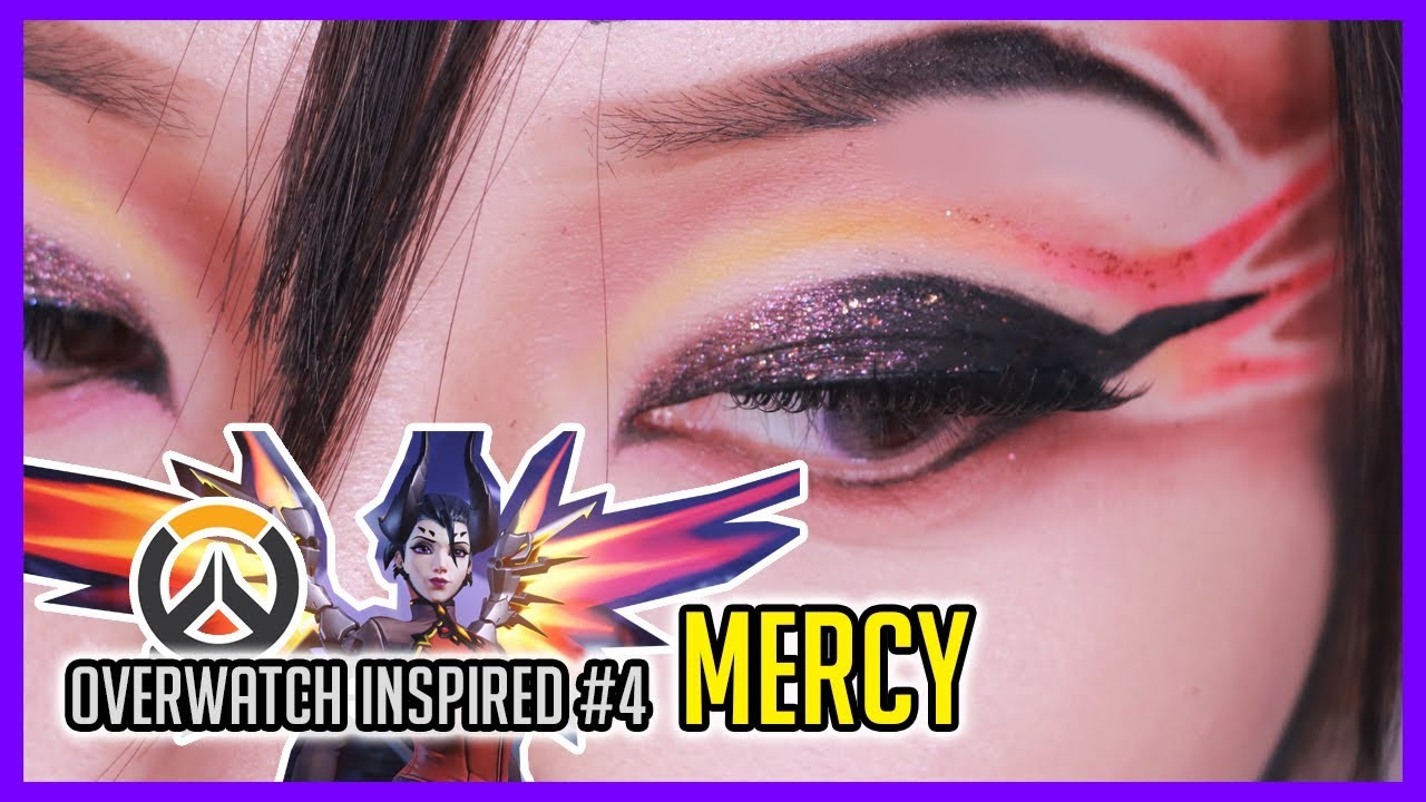 오버워치 악마스킨 메르시 재해석 메이크업! overwatch inspired DEMON MERCY makeup [밀크캣] - YouTube