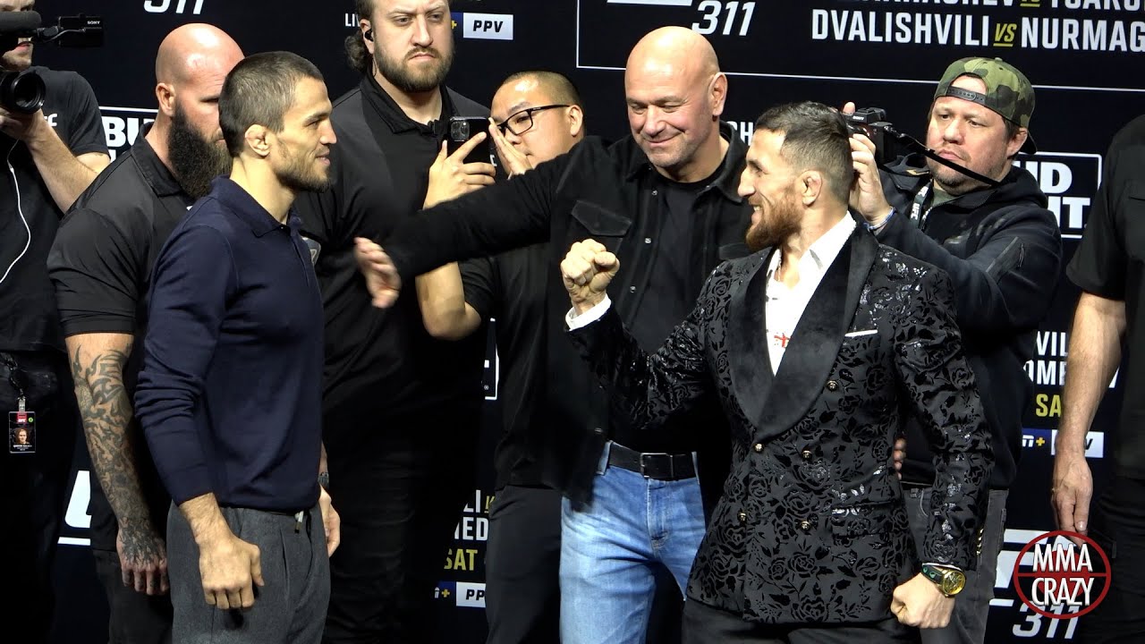 Merab Dvalishvili vs Umar Nurmagomedov Press Conference Face Off UFC ...