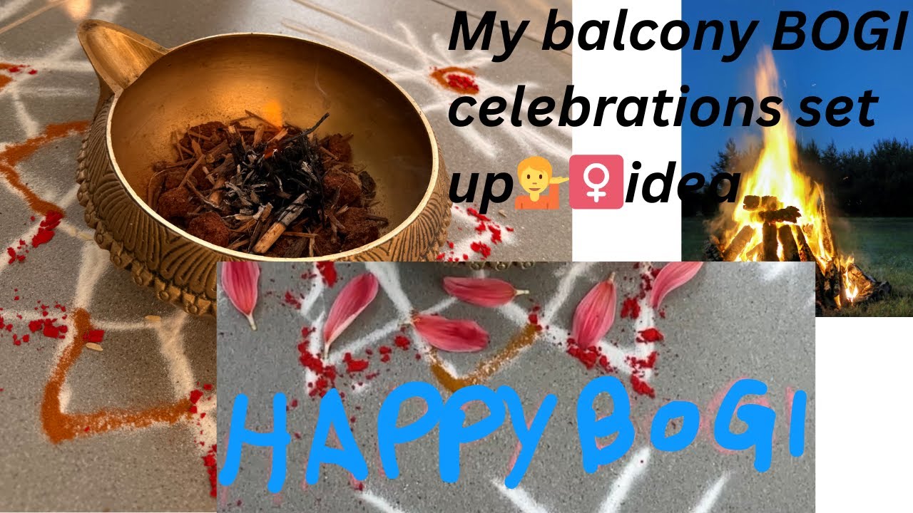 Bogi celebrations 🎉 in my balcony💁‍♀️#bogi fire setup ideas in balcony# ...