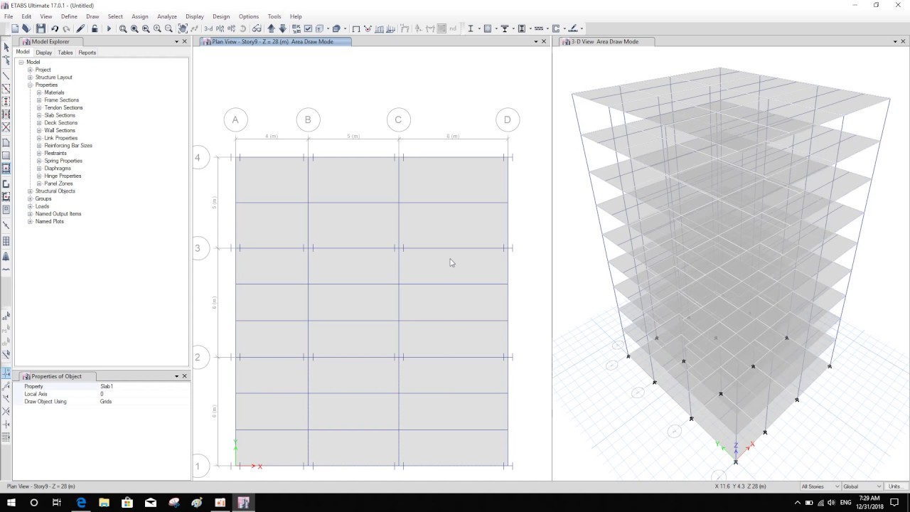 ETABS 2017: Design of Steel Frame with Decking System - YouTube