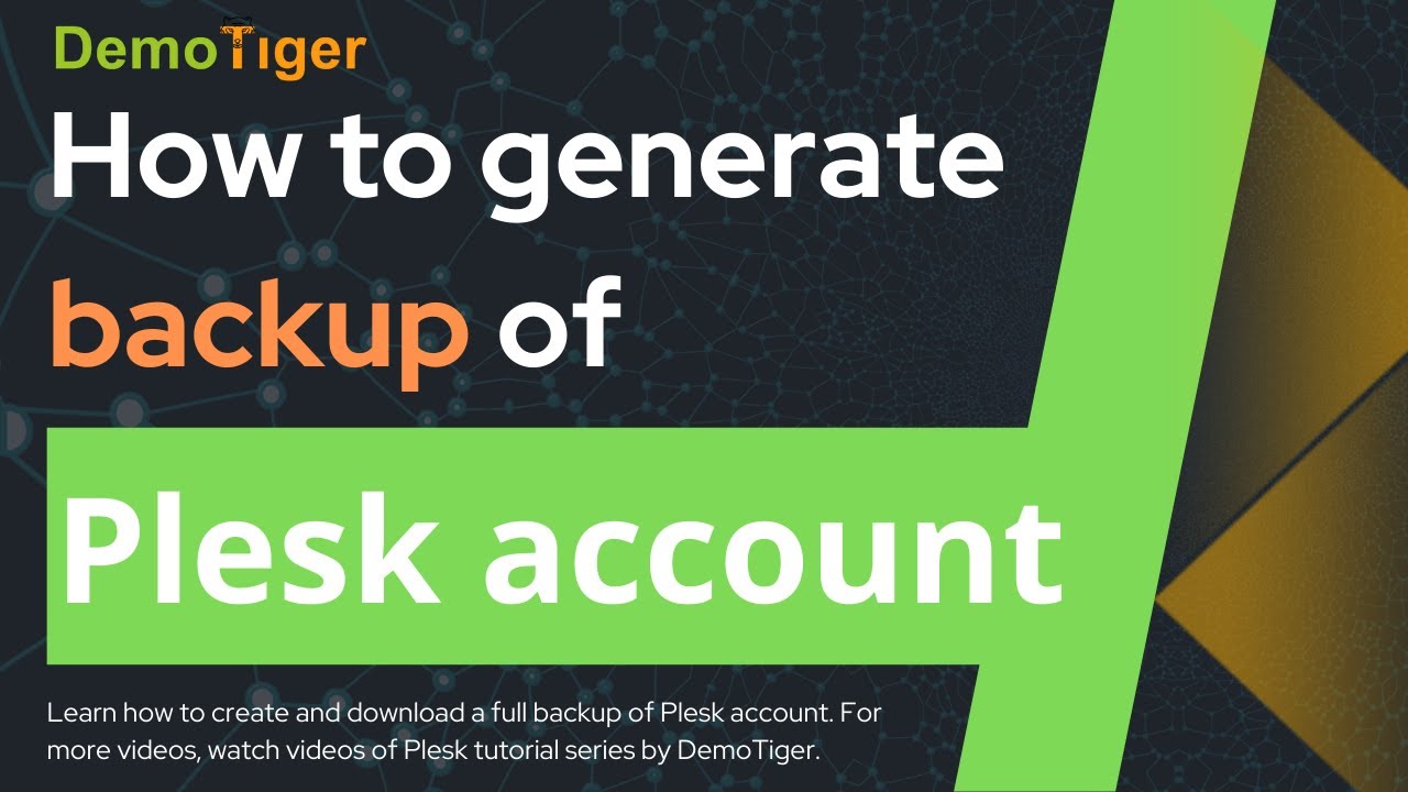 How to generate full backup of Plesk account - YouTube