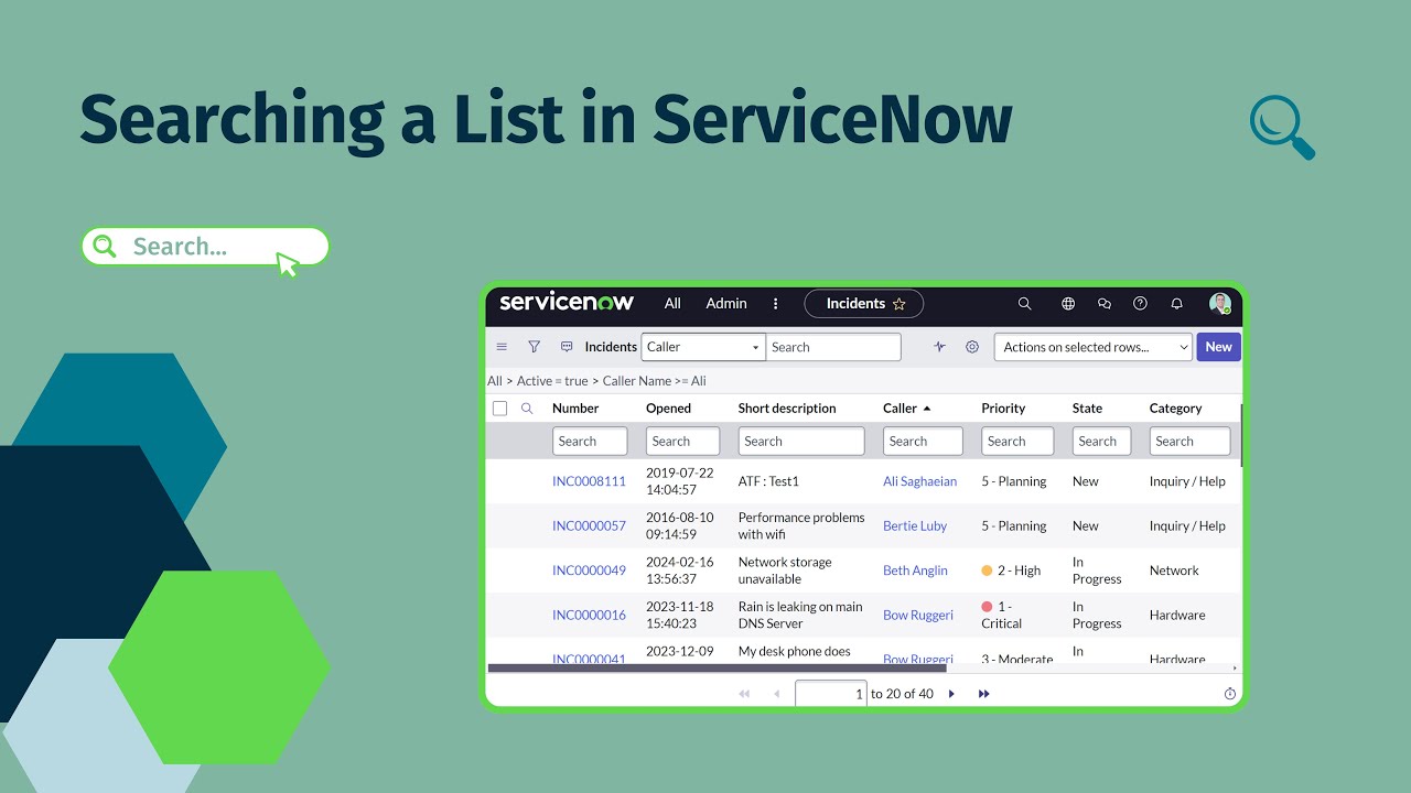 Searching a List in ServiceNow - YouTube