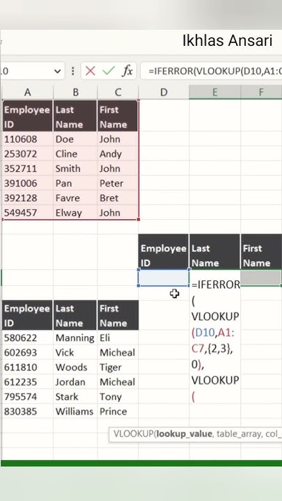 Vlookup Iferror Function Excel Viral Shorts Youtubeshorts Excel Stataworld1110 Youtube