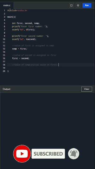 C program to swapping of two numbers | #program #shorts #c - YouTube