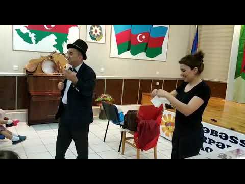 Elmar ibrahimov fokuscu sehirbaz usaq baxcasinda senlikde Fokusnik v detskom sade