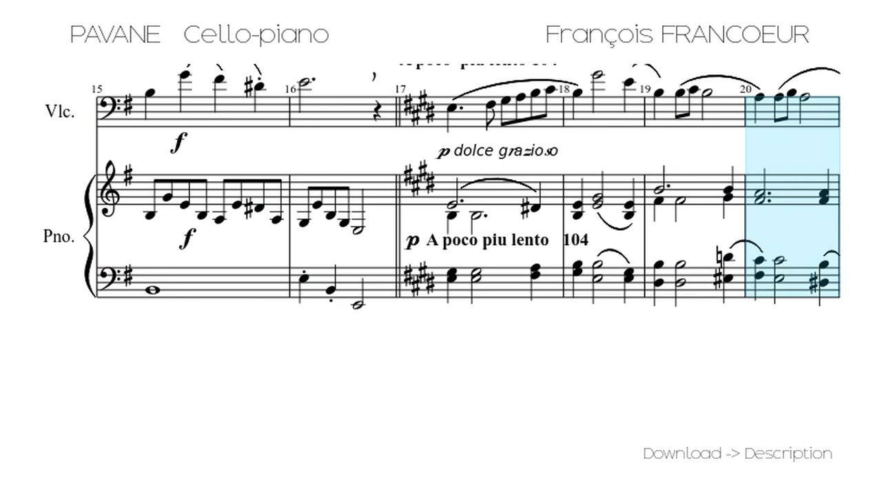 🎶 PAVANE Cello-piano François FRANCOEUR 🎸🎸 - YouTube