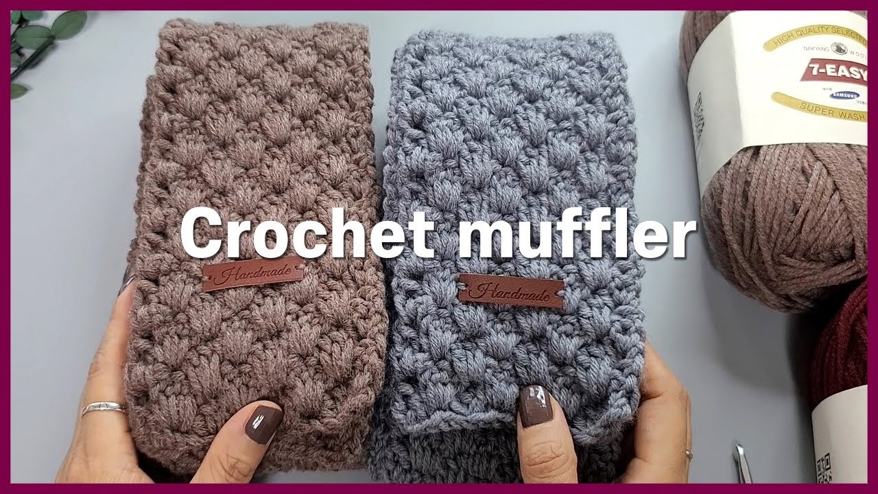 코바늘 손뜨개 목도리 뜨기 how to crochet a muffler or scarf - YouTube