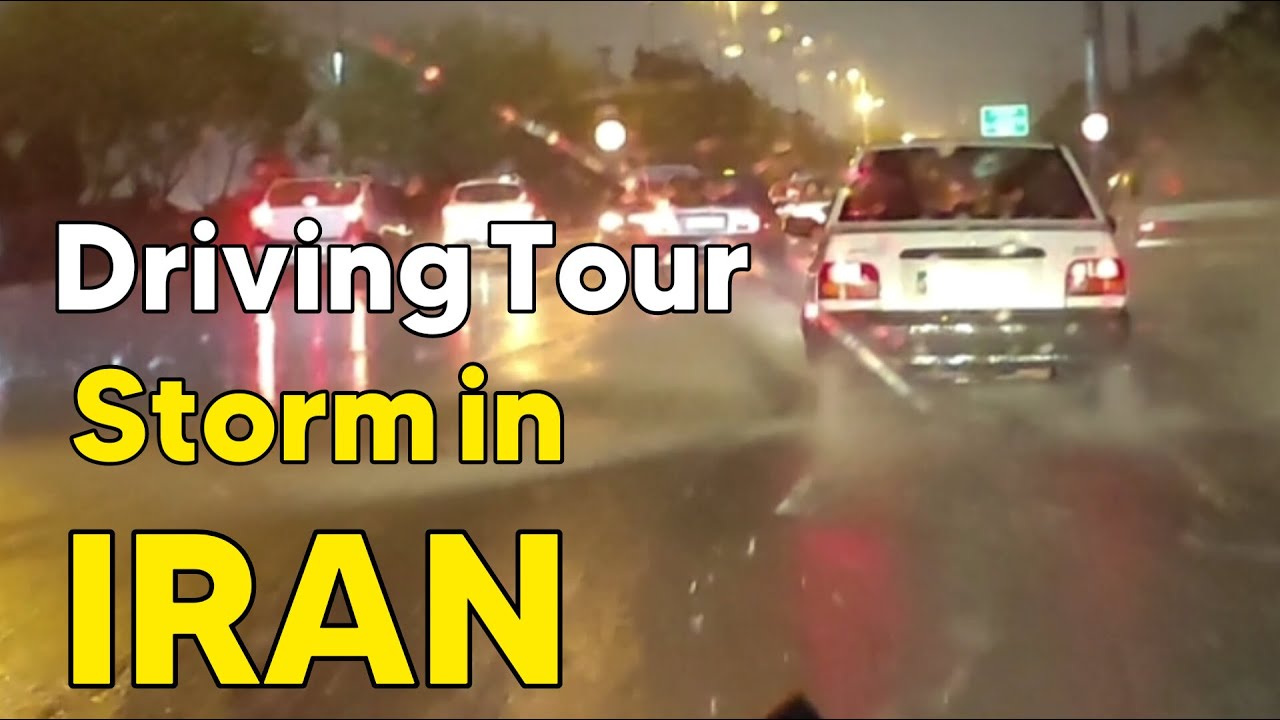 Driving Tour in the Stormy and Rainy Weather of Mashhad 🇮🇷 IRAN 2024 ...