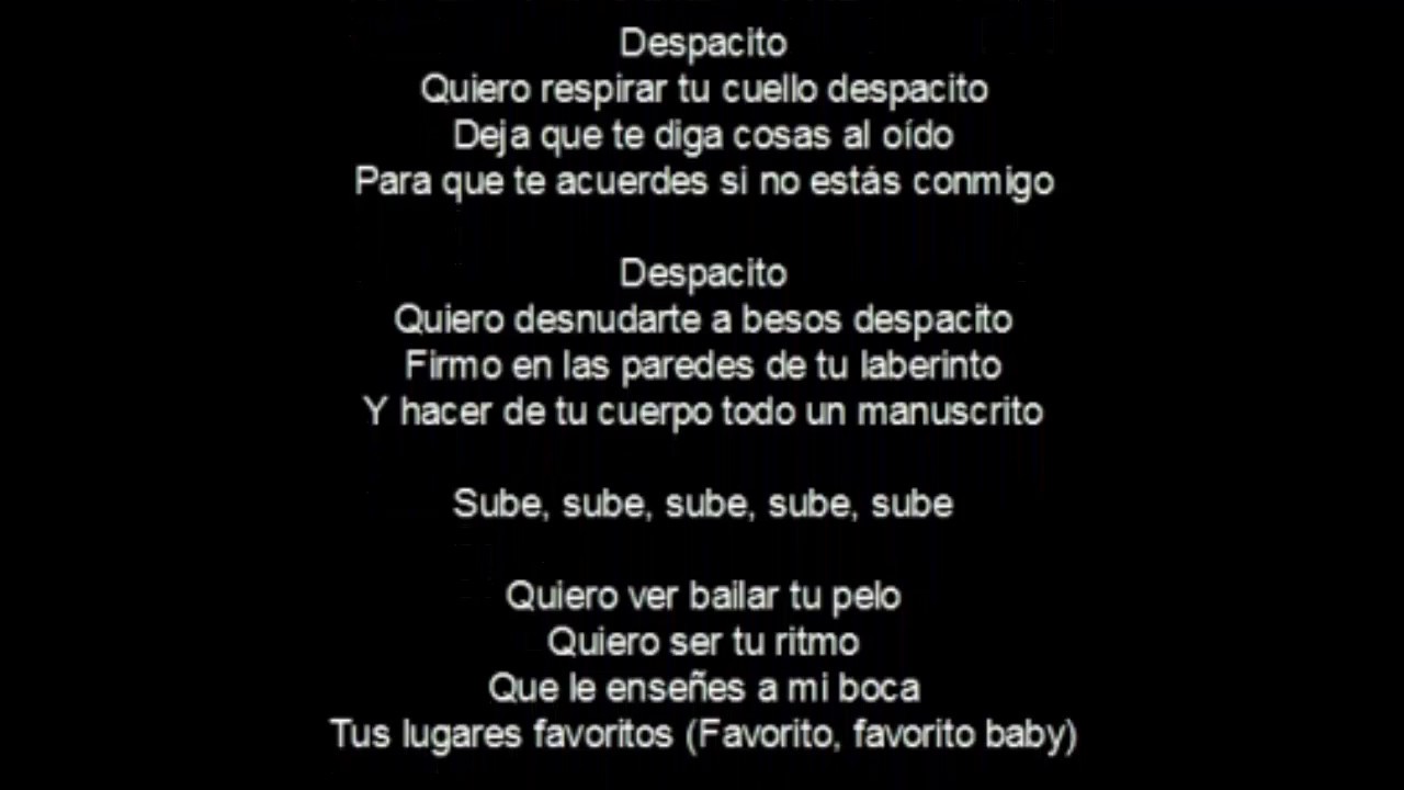 LETRA - Despacito Luis Fonsi - ft. Daddy Yankee - YouTube