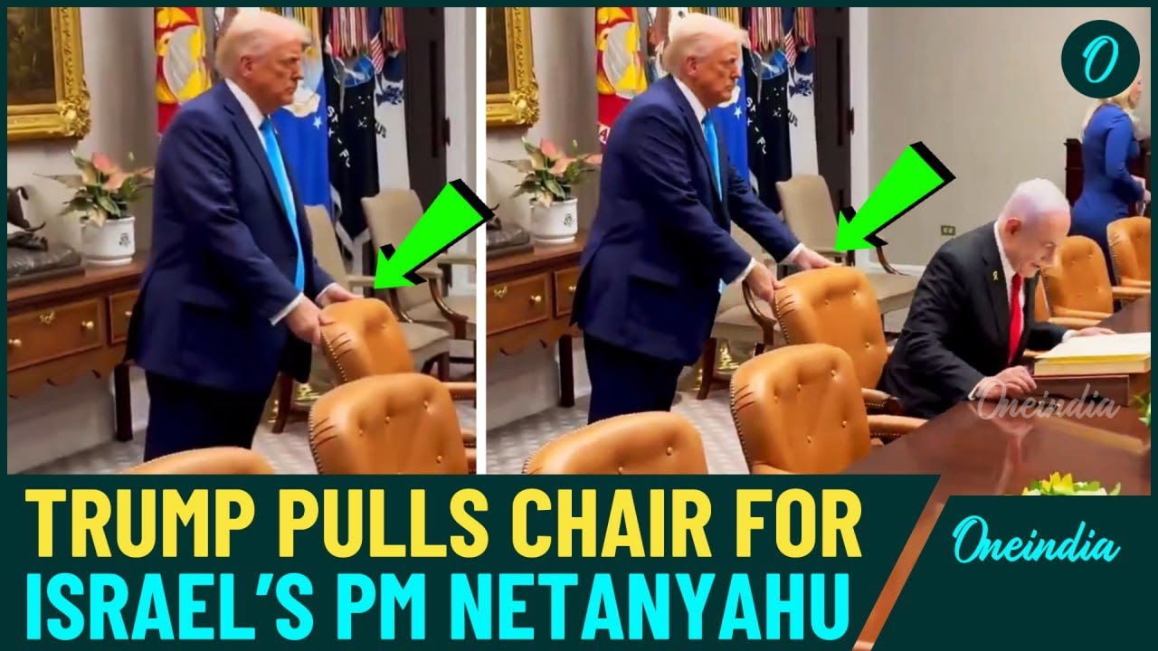 'From U.S President To Israel's Waiter': Video Shows Trump Pulls Chair ...