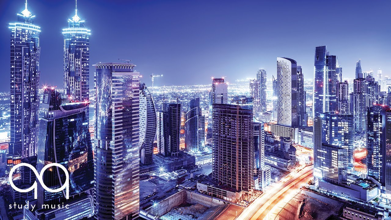 Deep Focus Music: Ambient Guitar for Studying & Relaxing 🔵 Cityscape ...