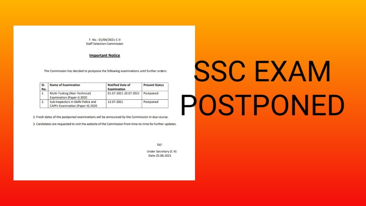 ssc latest notice,ssc latest exam notification,ssc exam notification ...