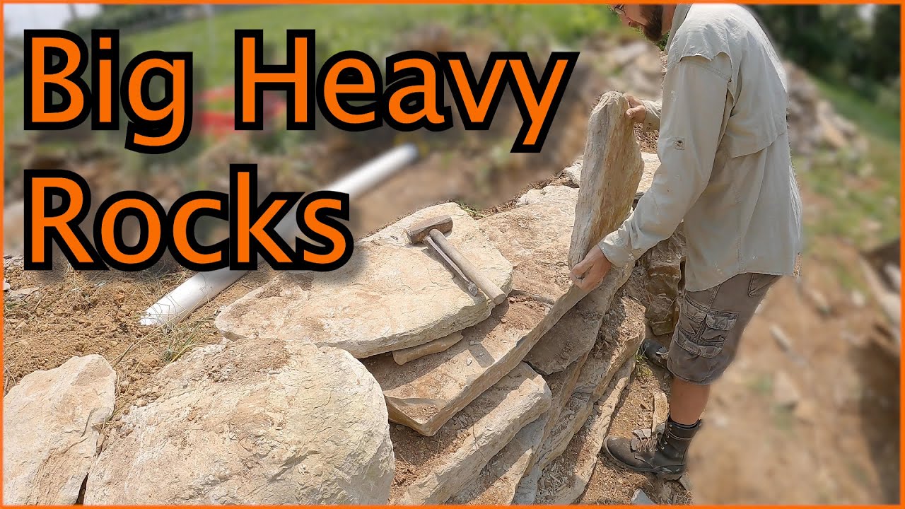 Building a Big Stone Wall - YouTube