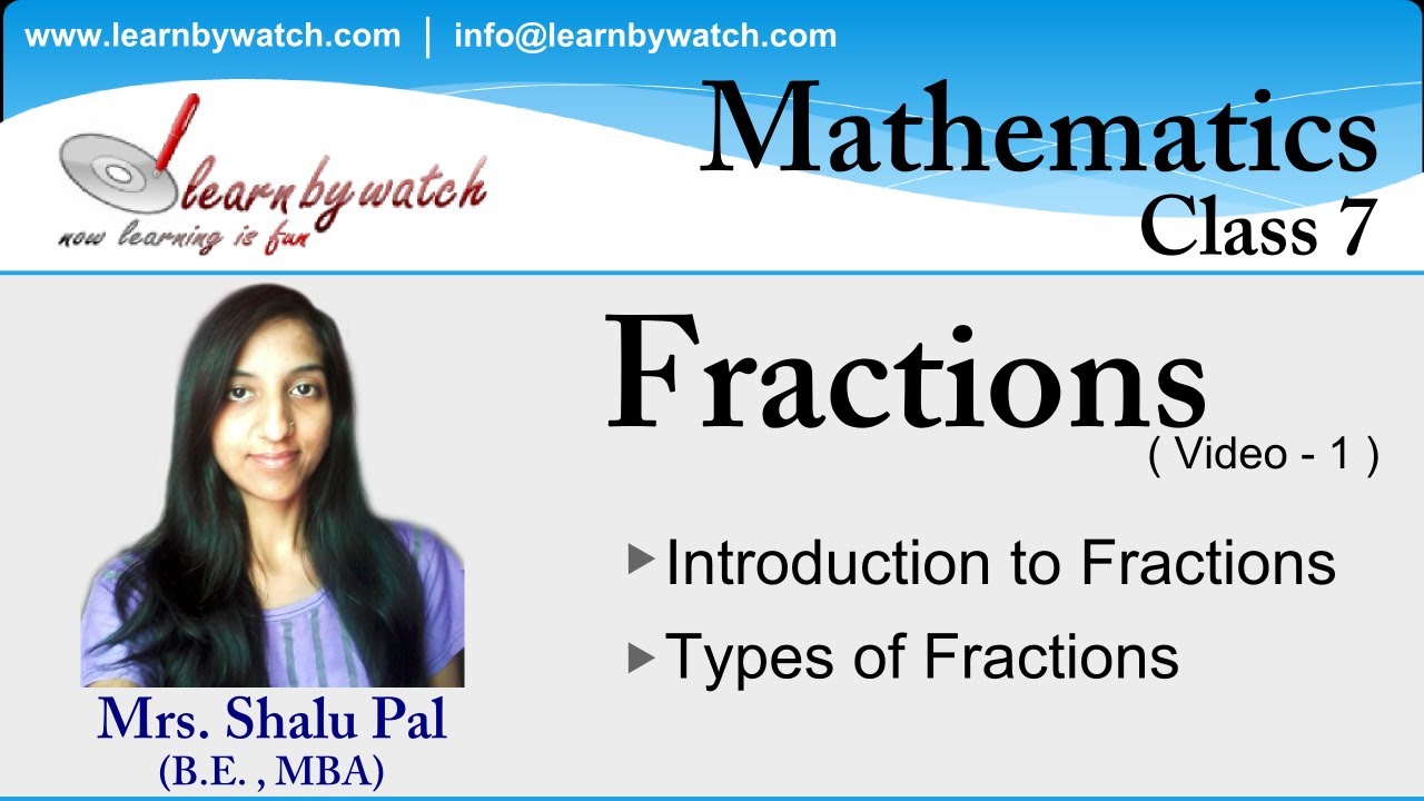 Fractions and Types of Fractions - Mathematics for Class-7 ( Hindi ...