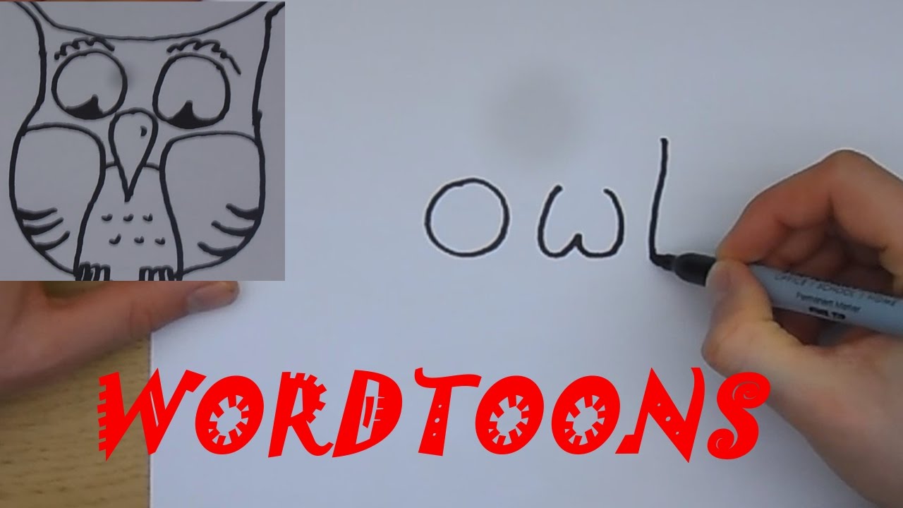 (Wordtoons) word OWL into cartoon. Funny and Educational Drawing for ...