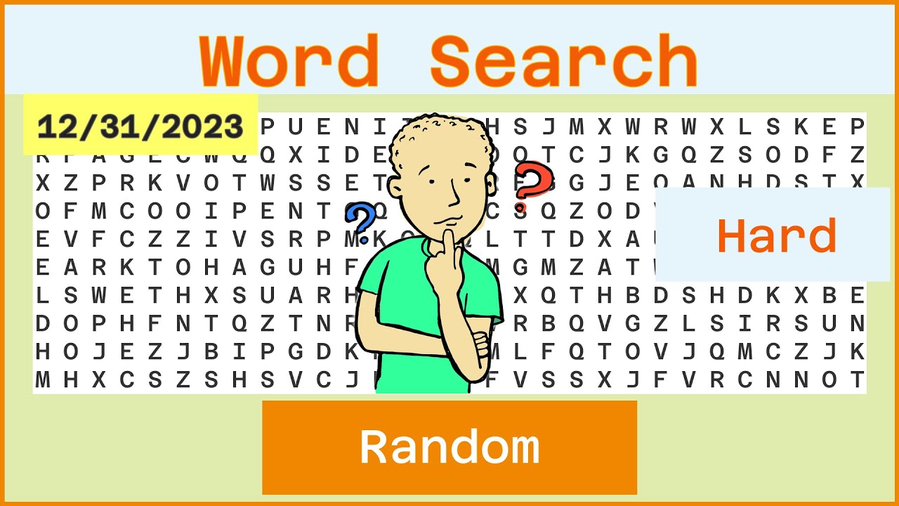 Word Search Hard - Random - 12/31/2023 - YouTube