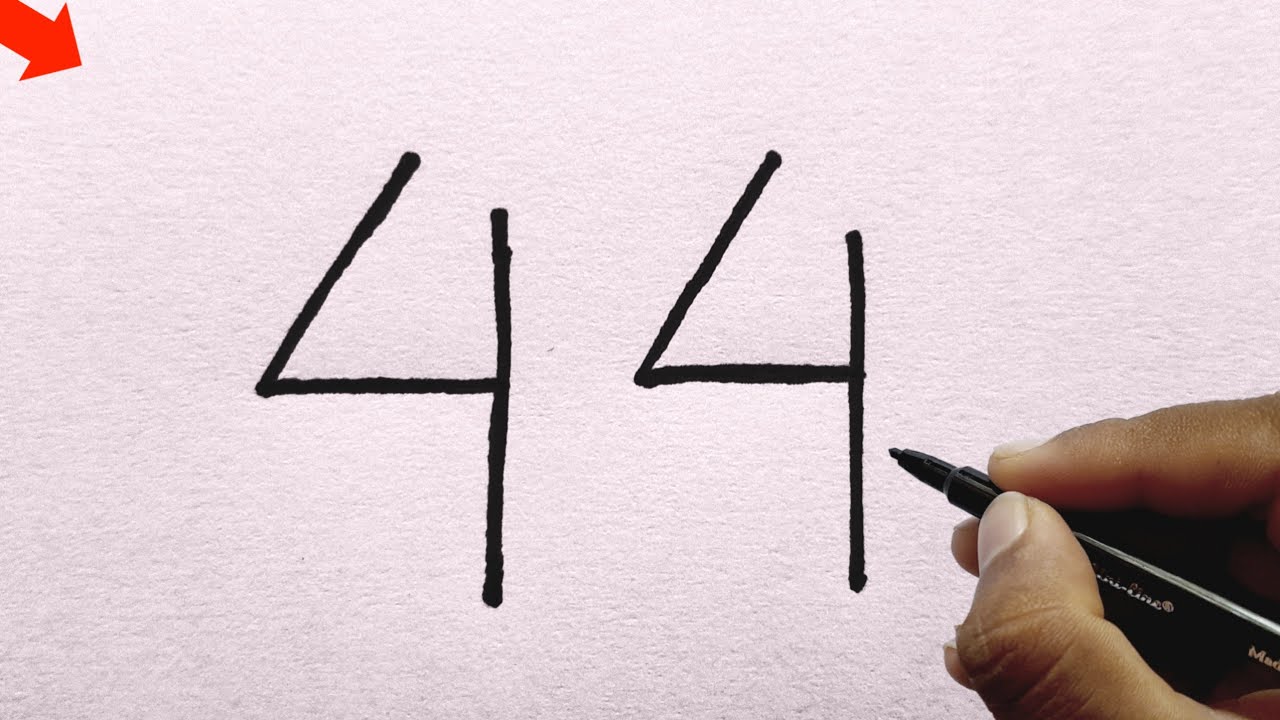 How To Draw Lion King Using Number 44 l Easy Lion Drawing Tutorial l ...