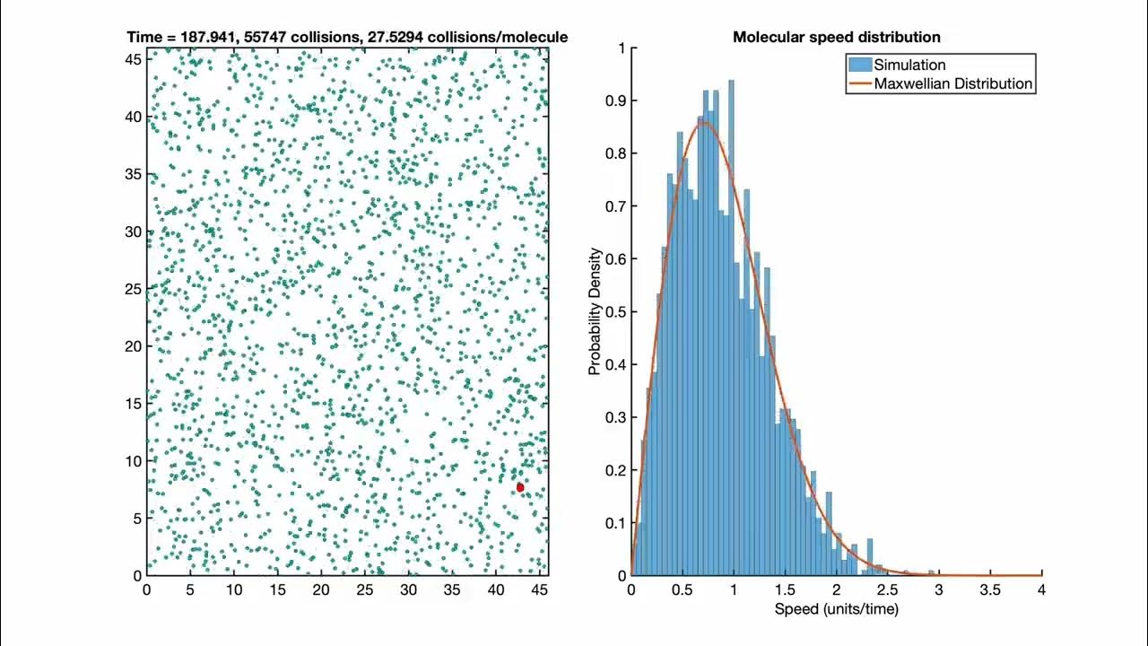 2D Maxwell-Boltzmann Distribution Simulation 2025 ideal gas molecules - YouTube
