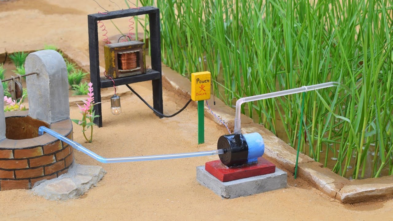 Diy Mini Motor Pump Mini Well Tractor Science Project || Mini Farming ...