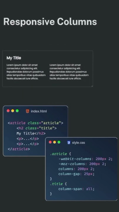 Easy Tutorial Make Responsive Columns Html Css Shorts Shortsvideo Youtube