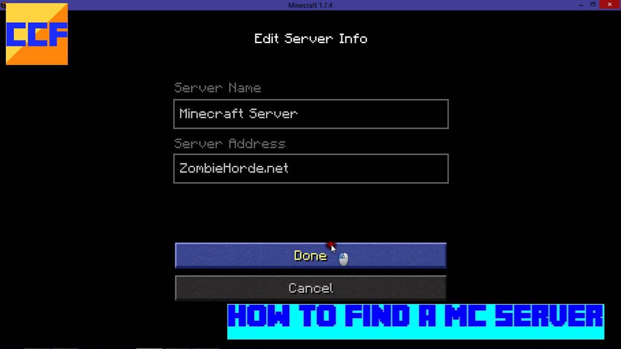 How to find a minecraft server - YouTube